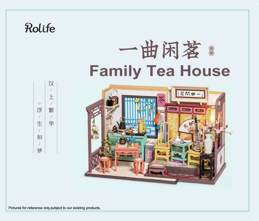 Family Tea House SN010 Robotime Rolife DIY Miniatures Dollhouse Manual ...